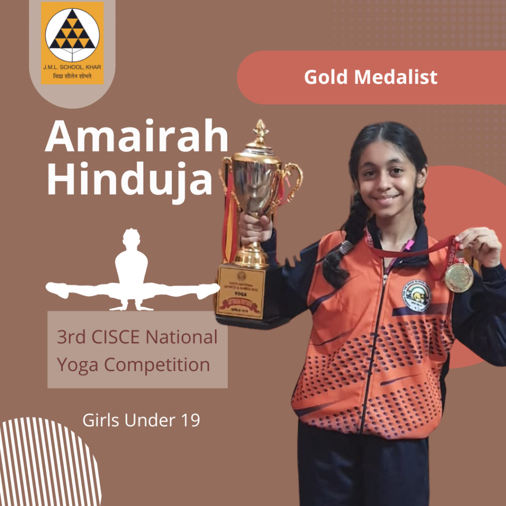 Amairah wins a Gold Medal - Jasudben M.L. School Khar